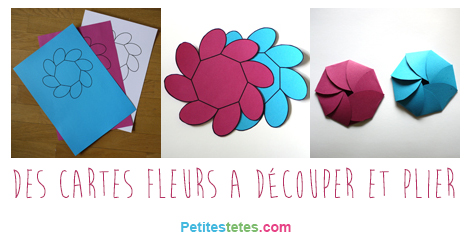 Carte fleur en pliage